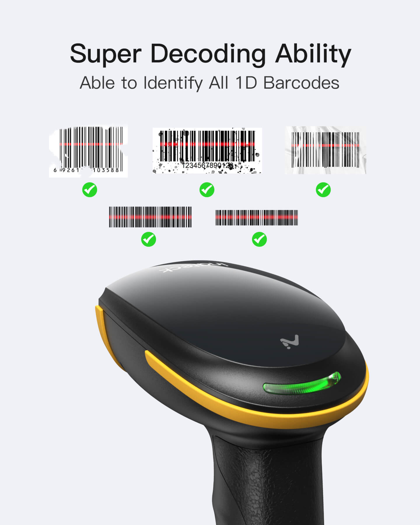 AI Barcode Scanner with APP/SDK Support & Hyper Long 100M Transmission ...
