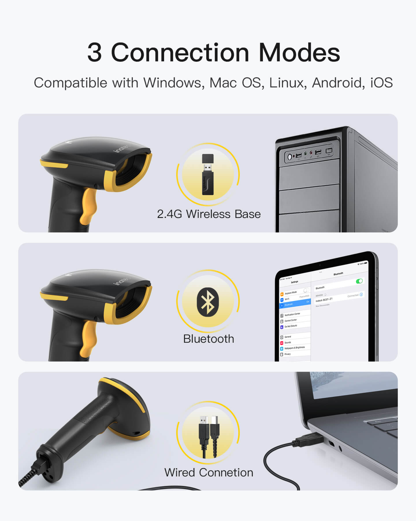 AI Barcode Scanner with APP/SDK Support & Hyper Long 100M Transmission ...
