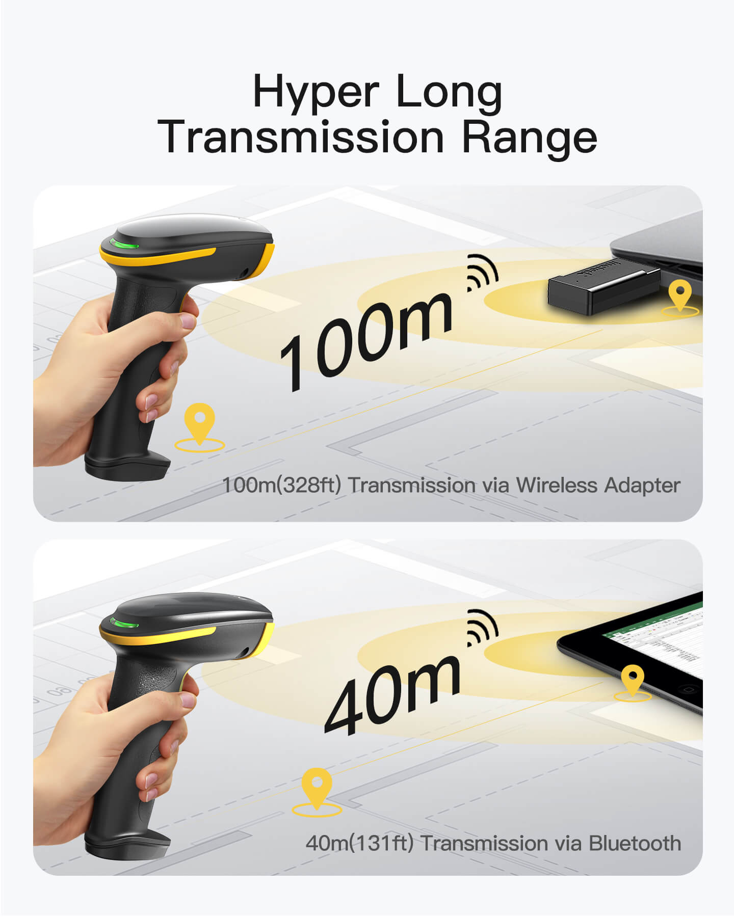 AI 1D/2D Wireless Bluetooth® Barcode Scanner with APP/SDK Support & Fa ...