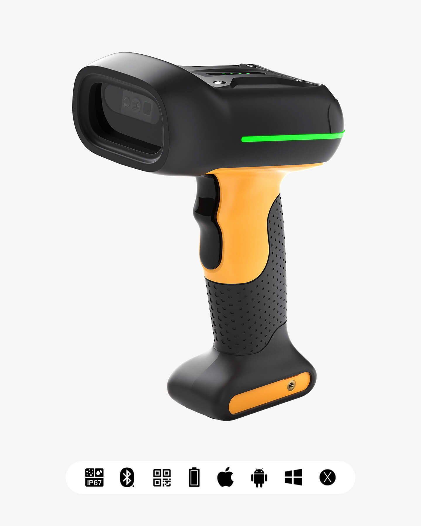 Industrial 1D/2D/QR Bluetooth Barcode Scanner with IP67 Waterproof Dus ...