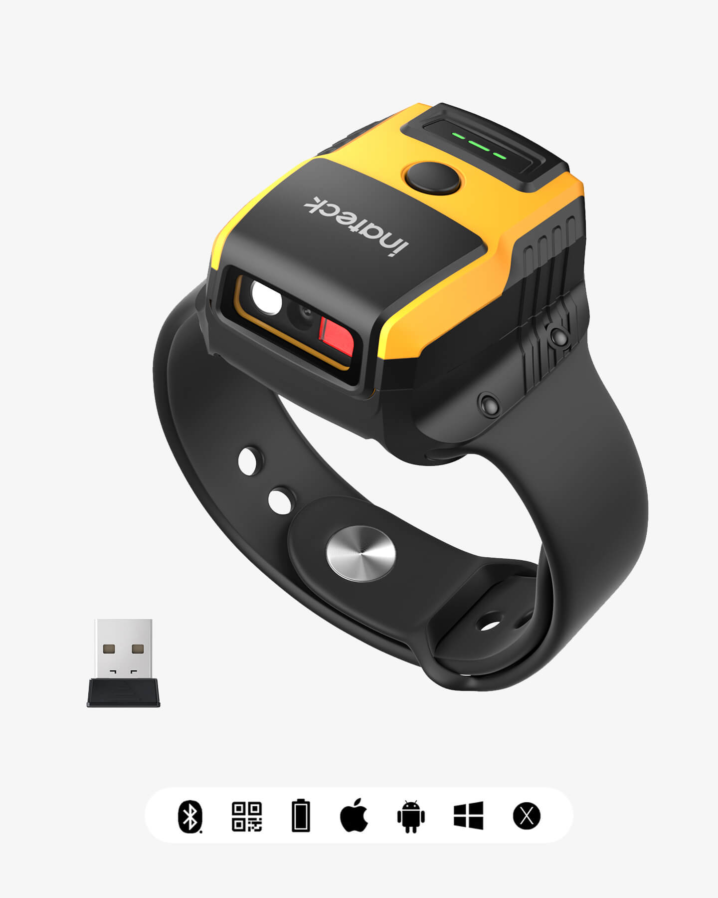 Nano 370, 2D Wearable Barcode Scanner, 800mAh battery – Inateck Office