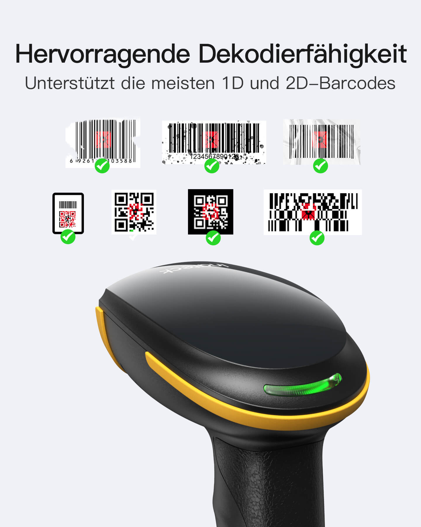 2D Bluetooth Barcode Scanner with APP/SDK Support & Adjustable Stand ...
