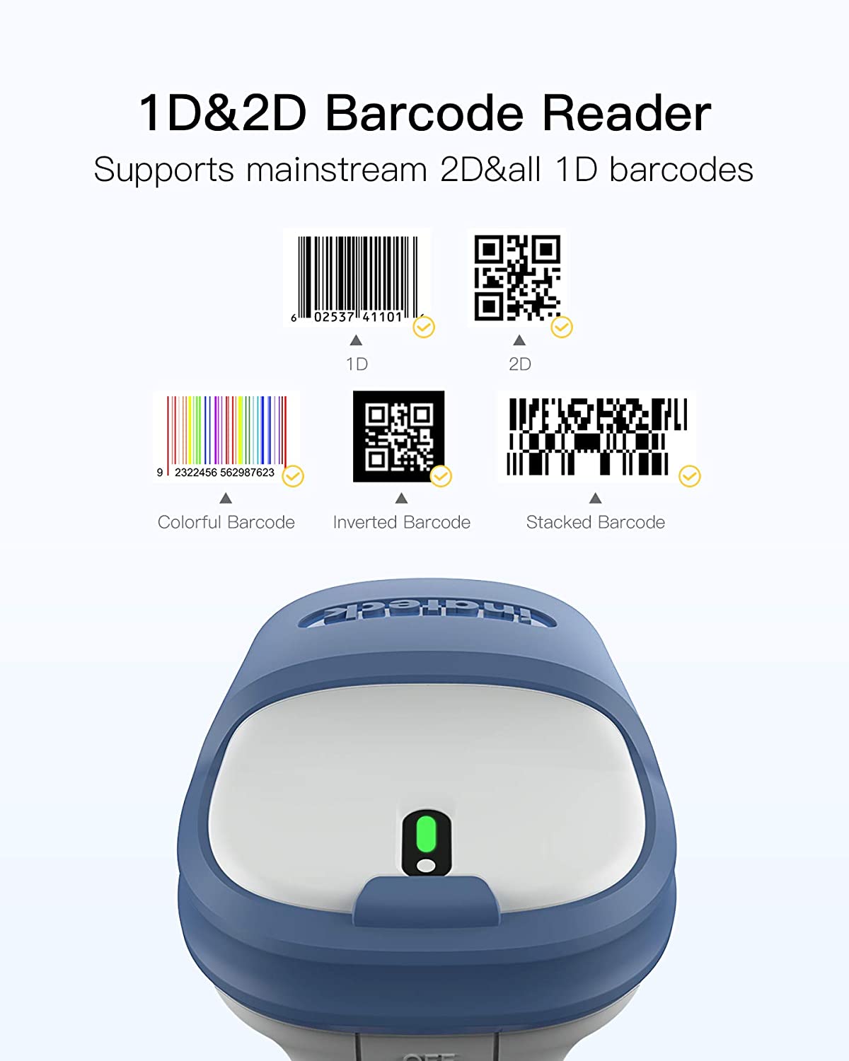 Inateck Bluetooth® 5.0 2D Barcode Scanner BCST-73 with APP & SDK ...