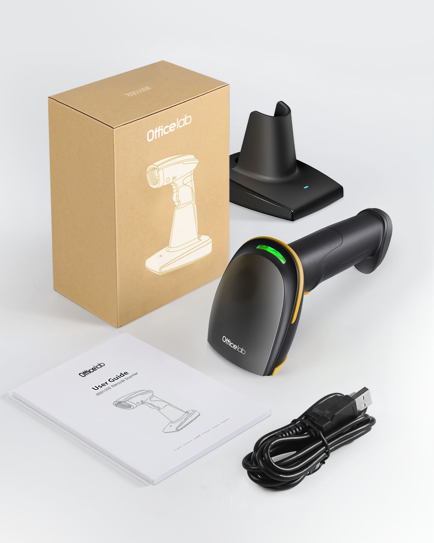 Officelab 1D Wireless Barcode Scanner with Smart Base, Screen Scanning ...
