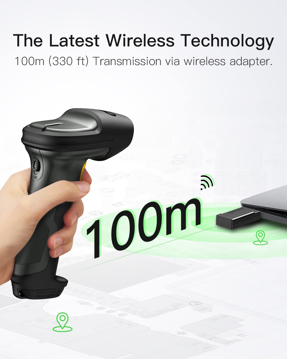 Inateck Bluetooth® Wireless Barcode Scanner with 100M Ultra Long ...