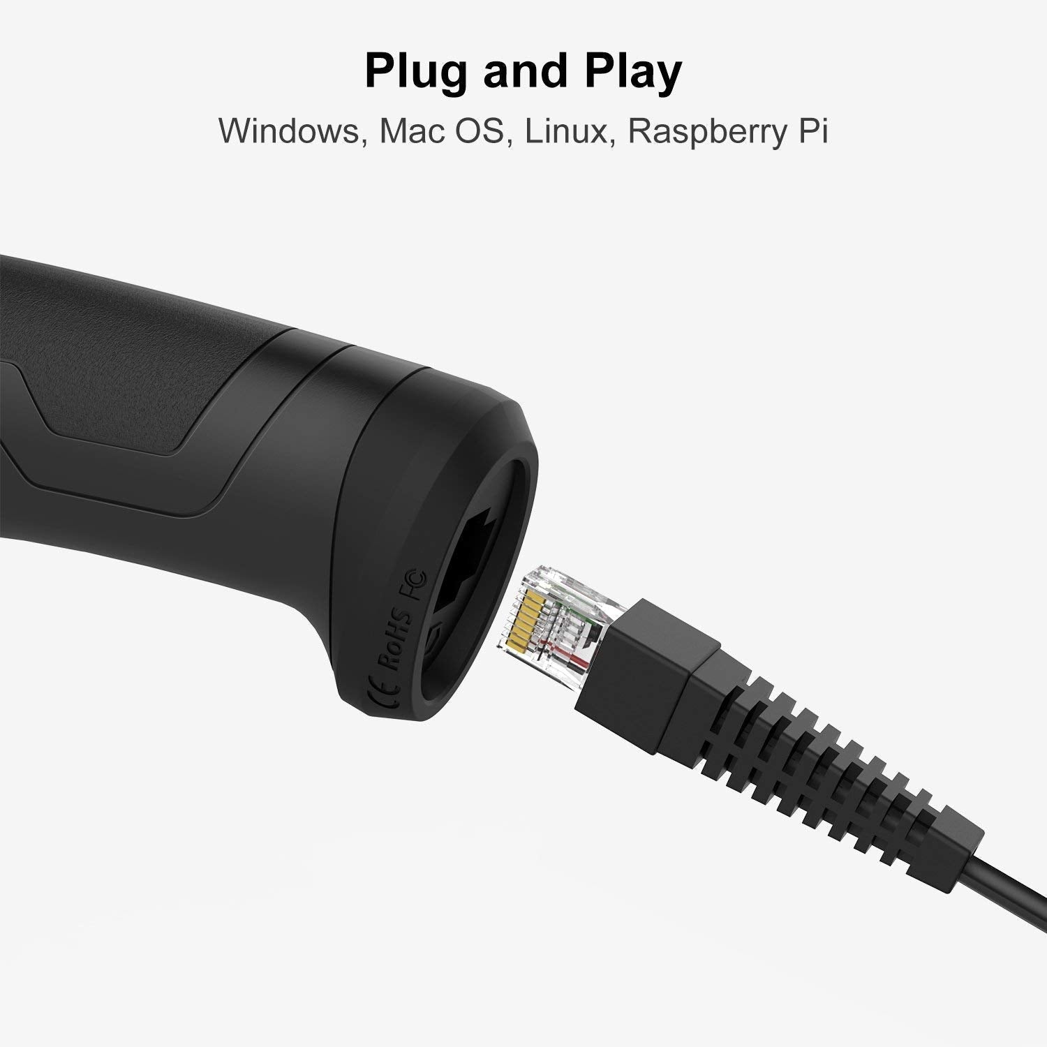 Inateck Corded 1D USB Barcode Scanner with Intelligent Stand, BCST-33 ...